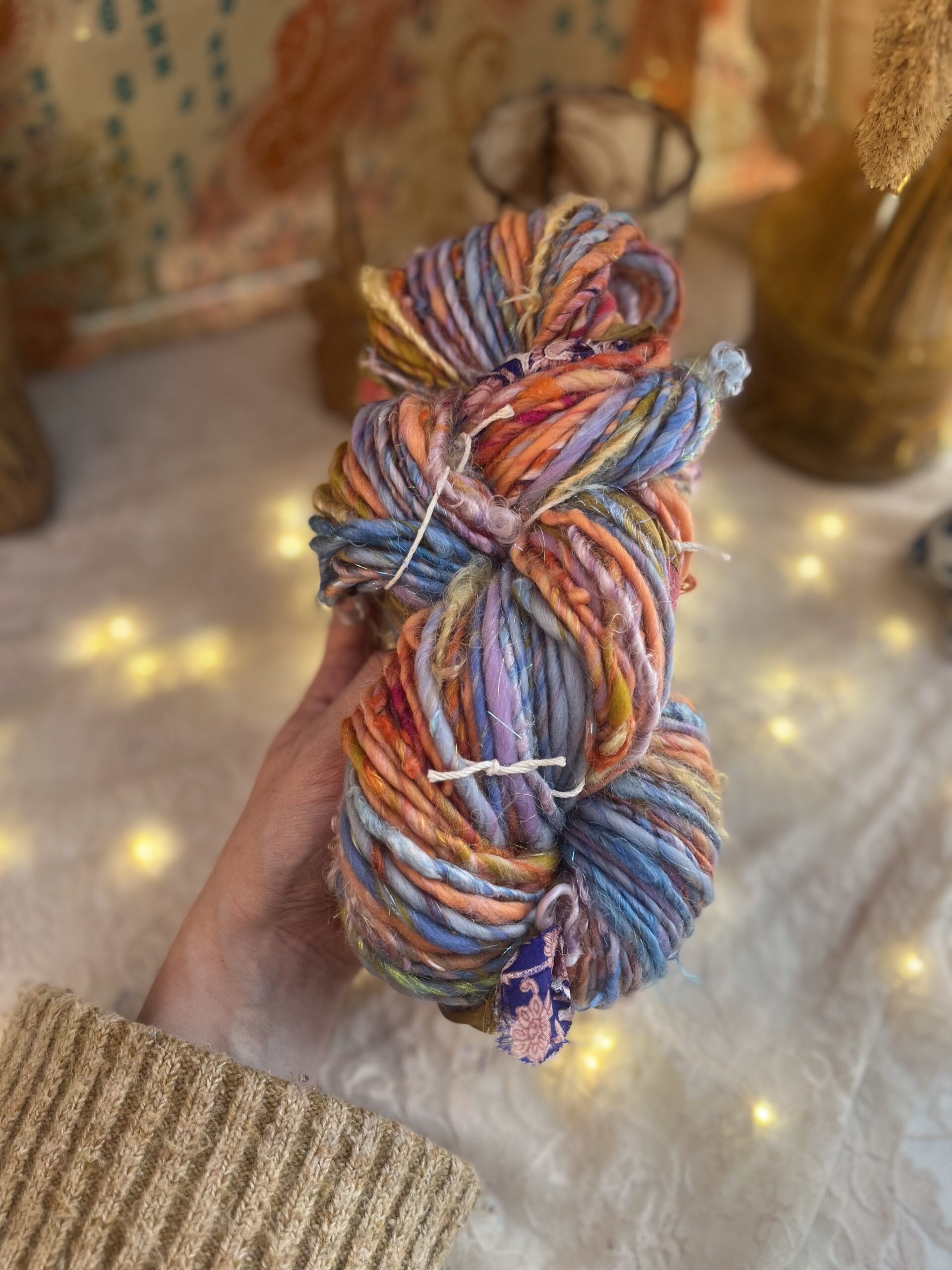 Chunky Handspun Art Yarn - Rooted Fibres